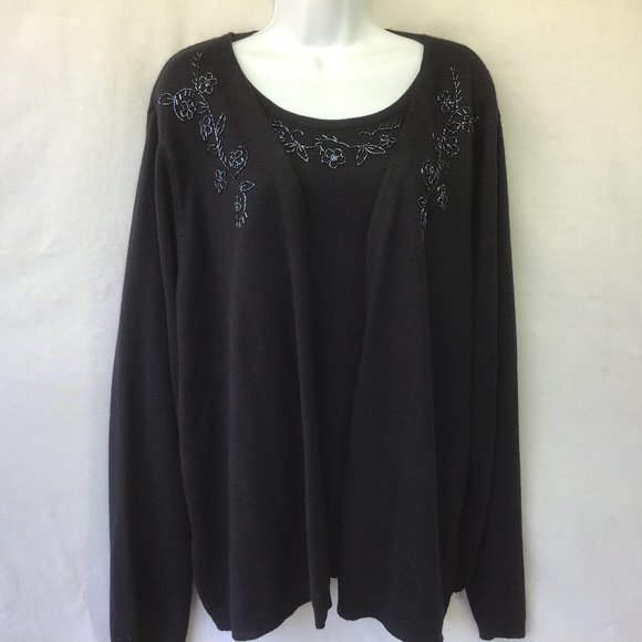 Laura Scott | Sweaters | Laura Scott Womens Mock Twin Sweater Black ...